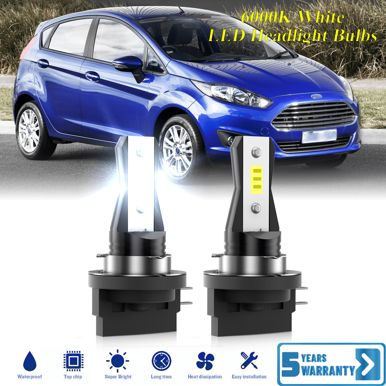 Compatible with Ford Fiesta 2011 2012 2013 – H11B LED High Beam Combo ...