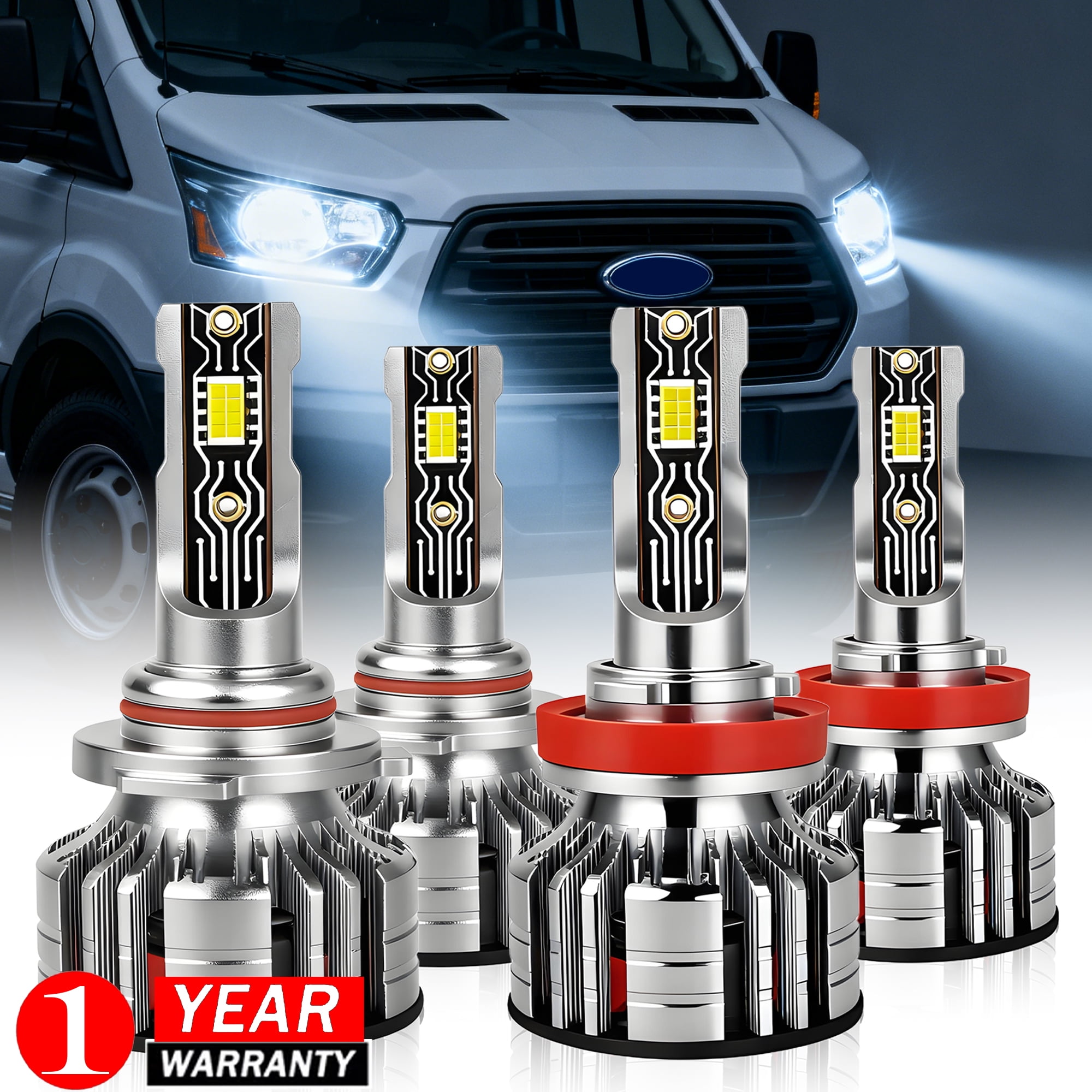 Compatible with Ford Transit 150 2016-2020 LED Headlight Combo Kit 9005 ...