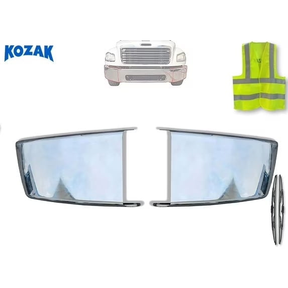 Bumper Corners Steel Chrome Set Compatible with Freightliner M2 ...