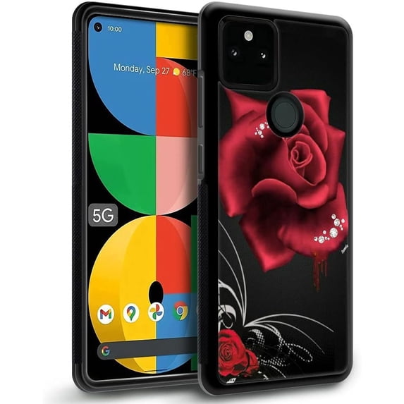 Compatible with Google Pixel 5A Case, Flowers Anti-Drop Scratch Proof ...