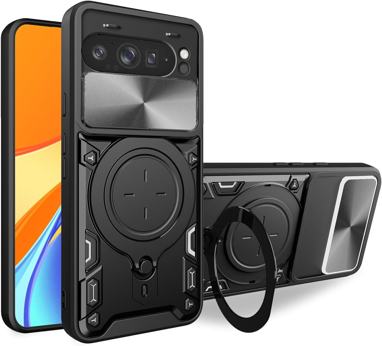 Compatible with Google Pixel 9 Pro XL Case,with Slide Camera Lens Cover ...