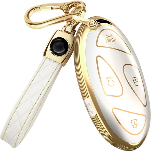 Compatible with Hyundai IONIQ 6 Key Fob Cover & Leather Keychain, 5 ...