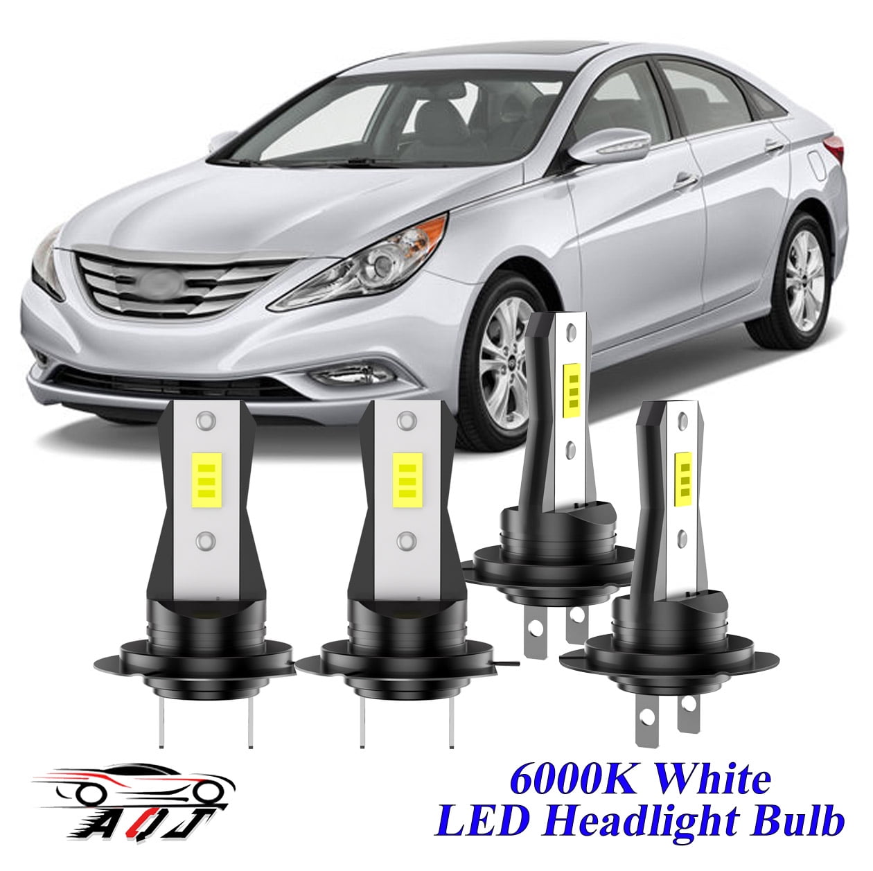 Compatible with Hyundai Sonata 1999-2014 LED Headlight KIT High Low ...