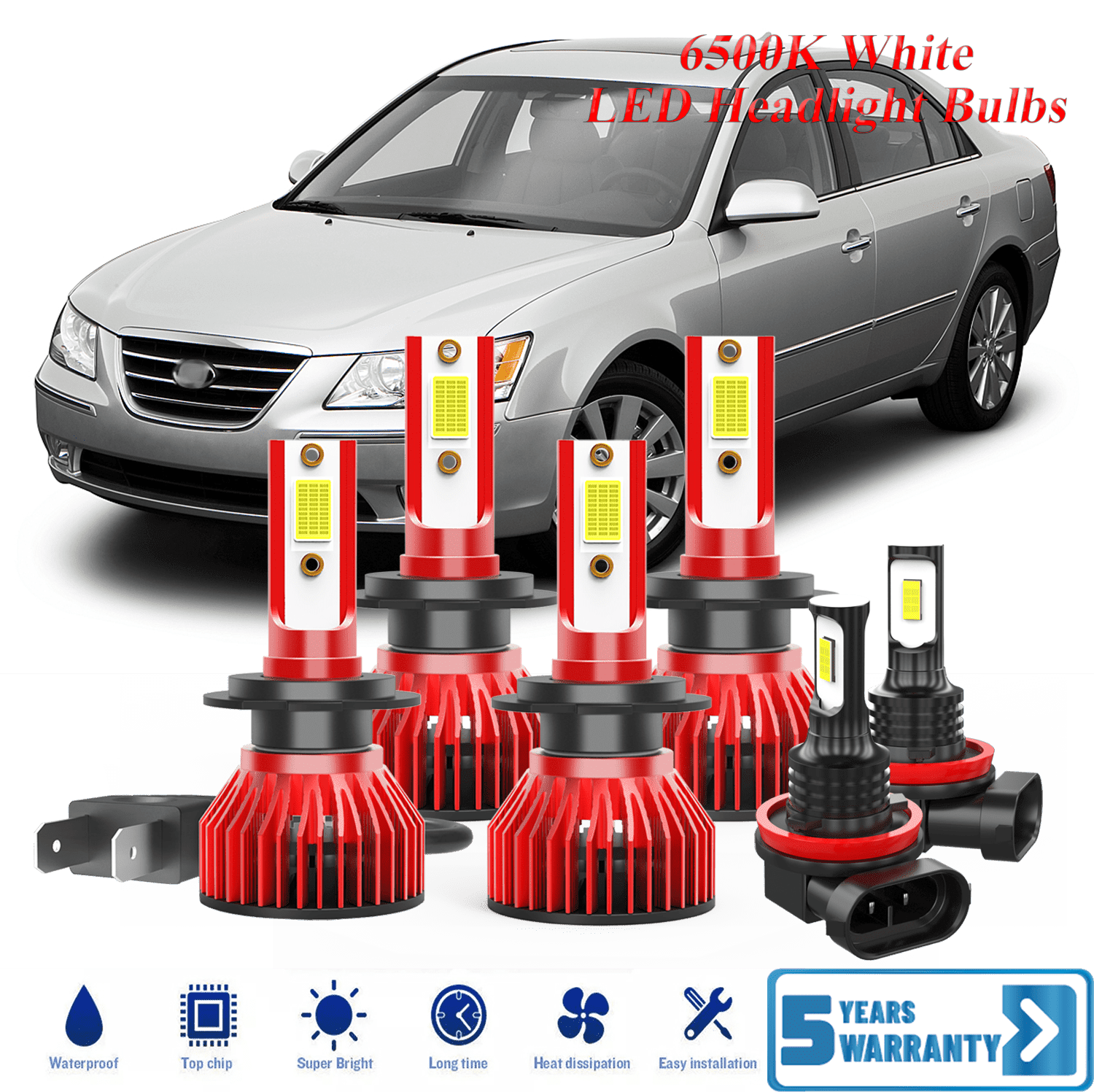 Compatible with Hyundai Sonata 2011 2012 2013 2014 Lamp Set 6 Pack - 30 ...