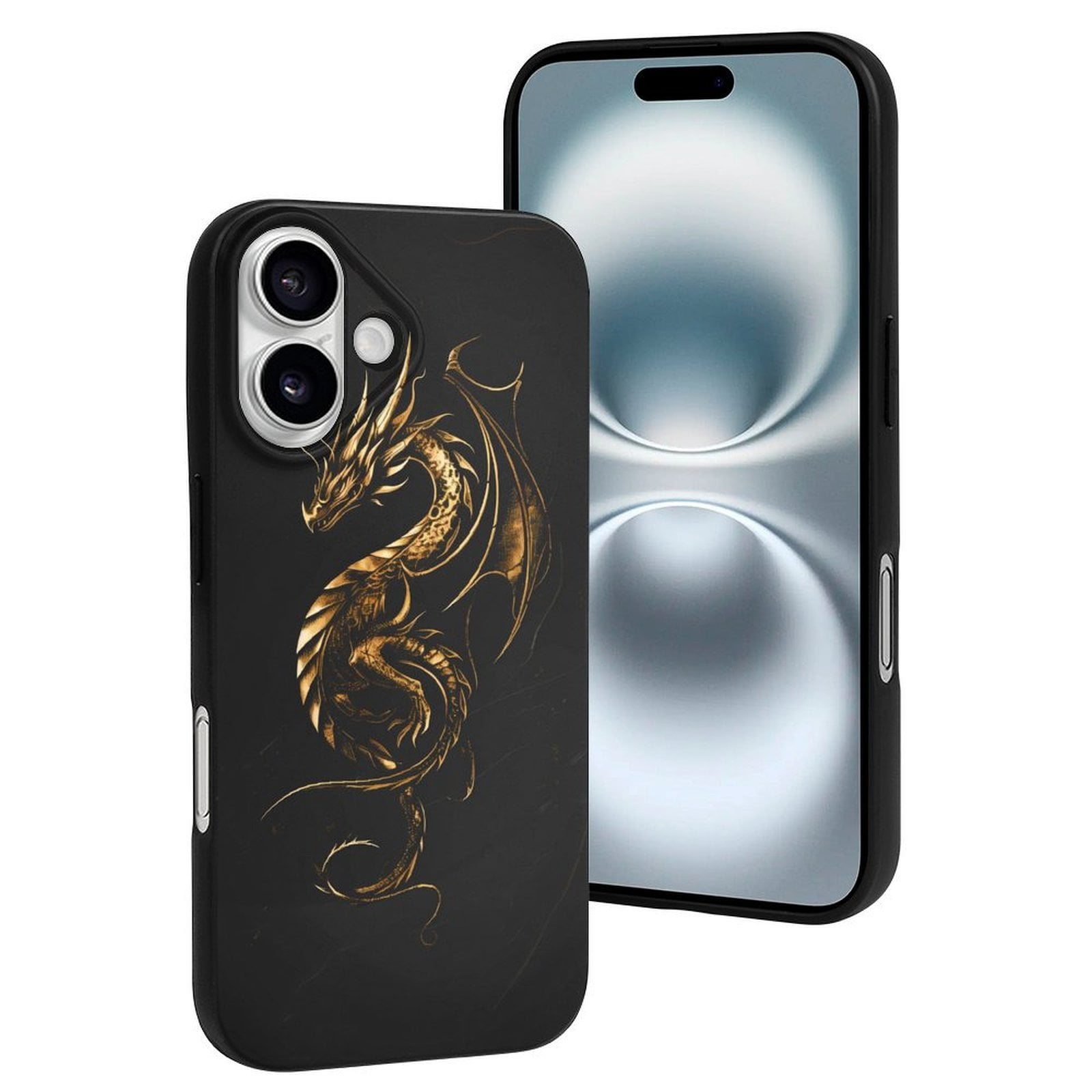 Compatible with Iphone 16 Case - Cute Soft Golden Dragon Tattoo Art ...