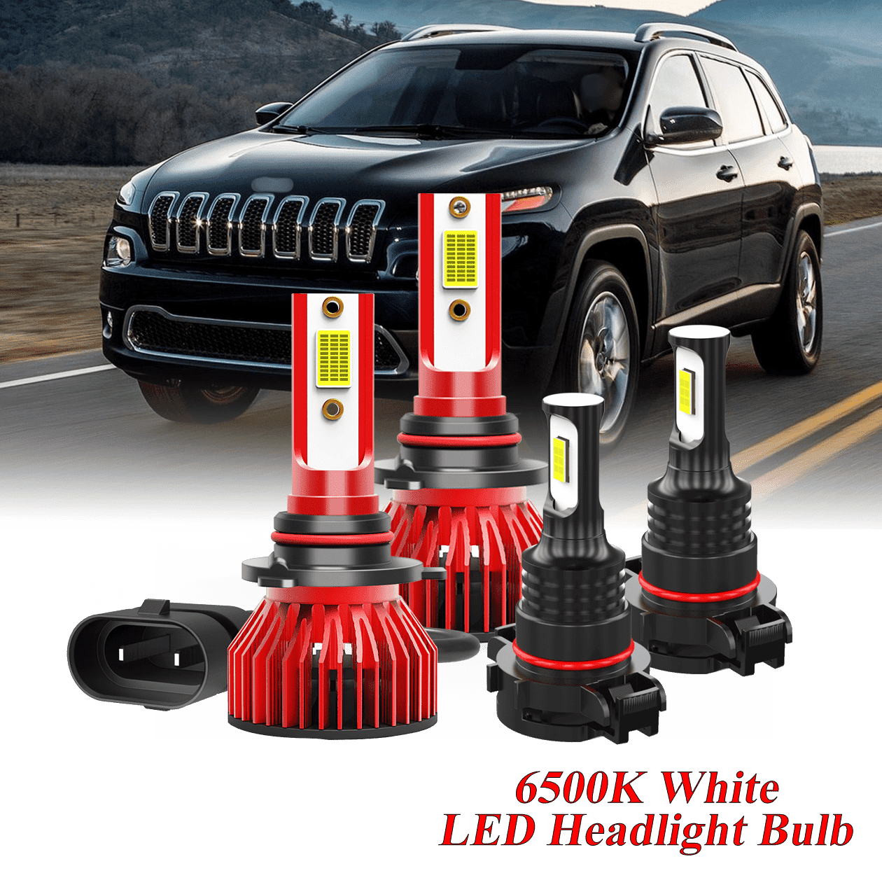 Compatible with Jeep Cherokee 2014 2015 Lamp Set Headlight + Foglight ...