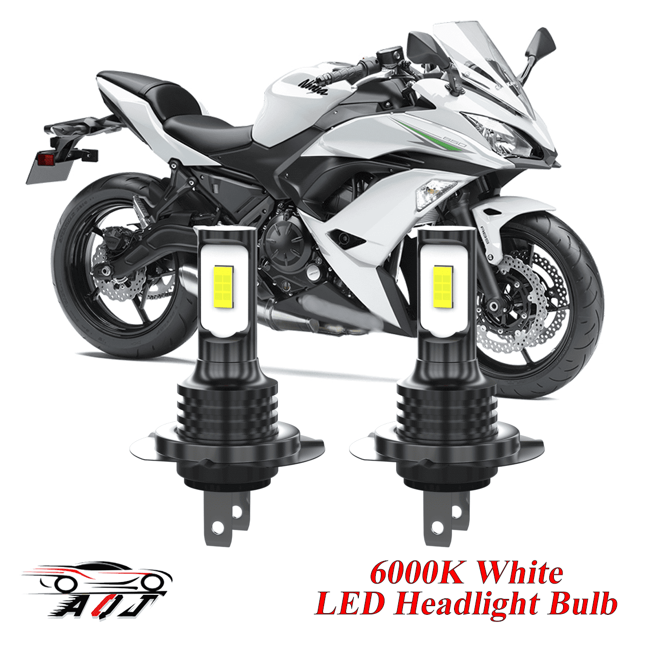 Compatible with Kawasaki Ninja 650R 2006-2011 650 2012-2019, 2-Pack H7 ...