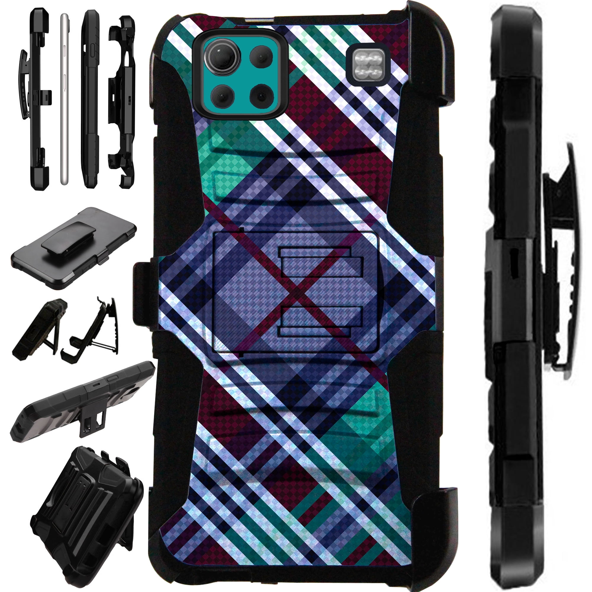 Compatible with LG K92 Hybrid LuxGuard Holster Phone Case Cover (Purple ...