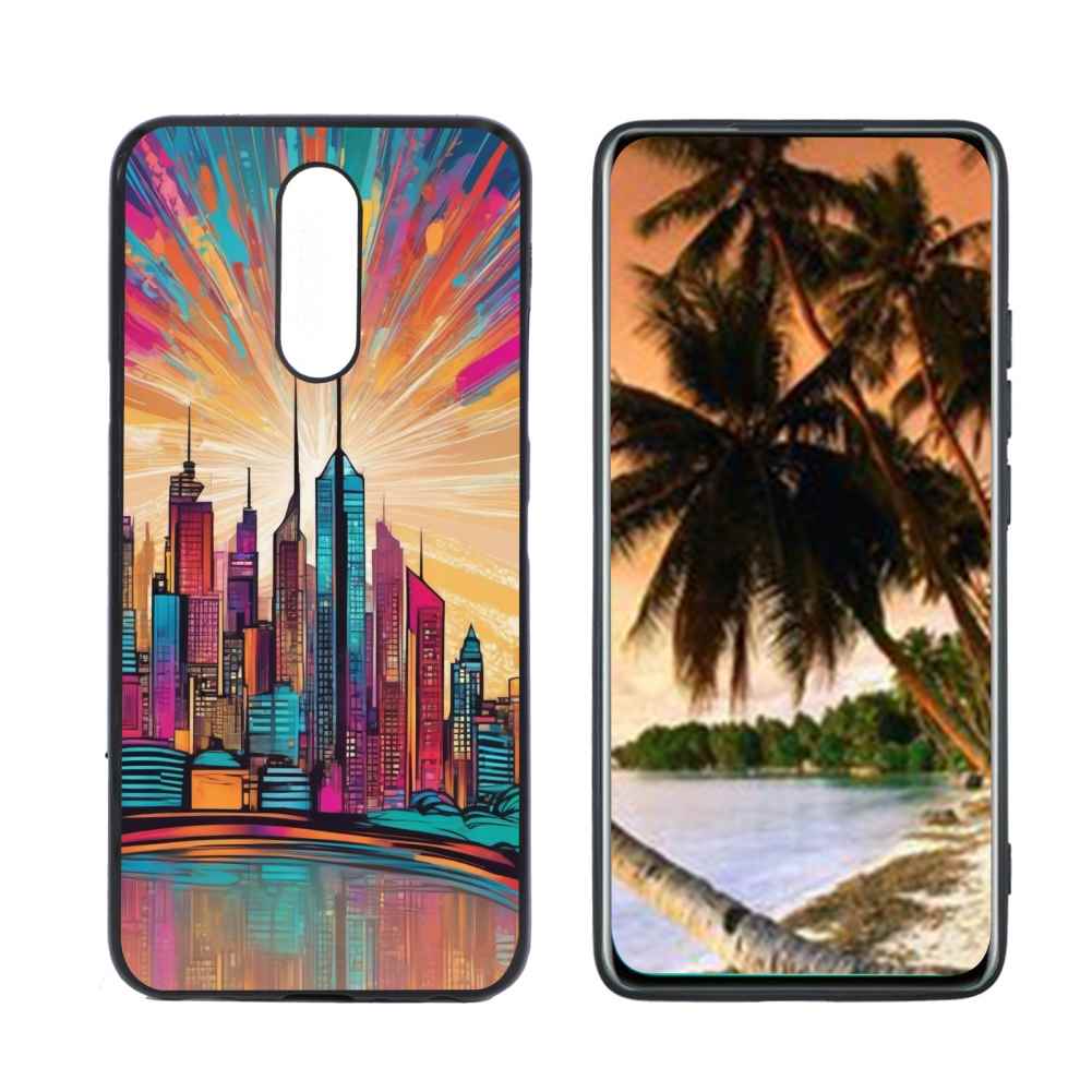 Compatible with LG X4 Phone Case, Vibrant-city-skyline-designs-0 Case ...