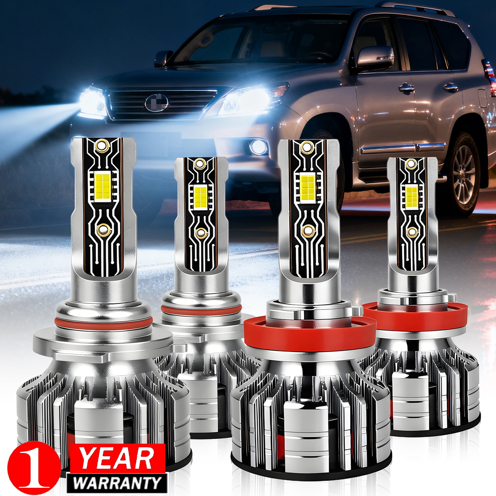 Compatible with Lexus GX470 2003-2009 LED Headlight Combo Bulbs 9005 ...