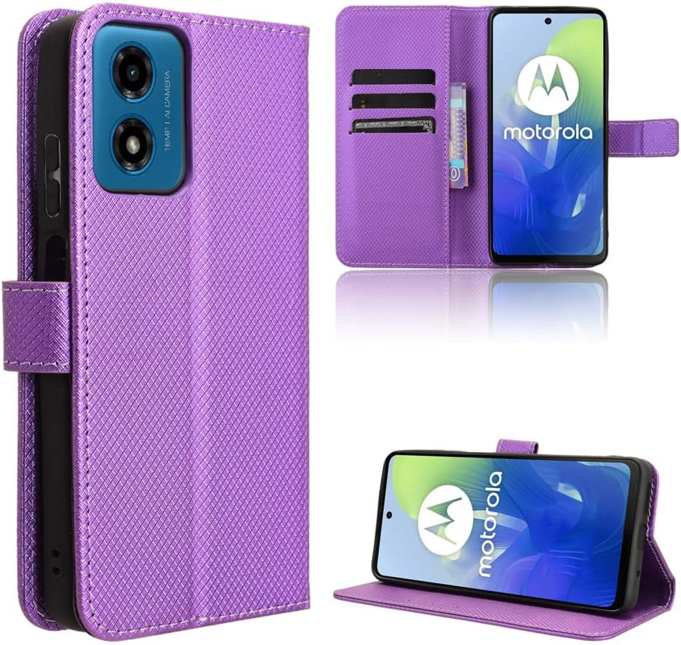 Compatible with Motorola Moto G24 Leather Case Cover,PU Leather flip ...