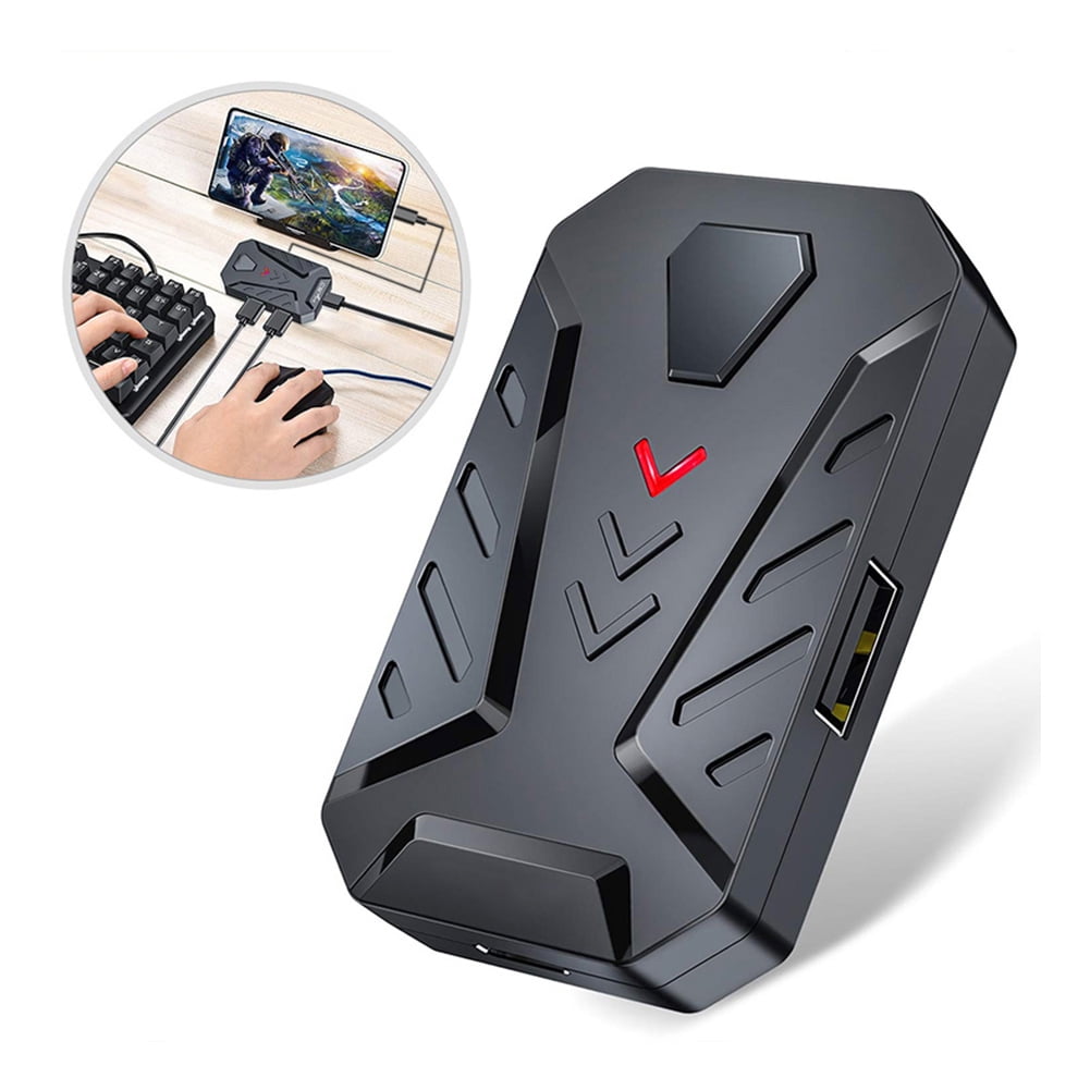 Compatible with PS5, Xbox, Android Gaming Keyboard Mouse Converter - Wired USB Type-C 2-Port ...