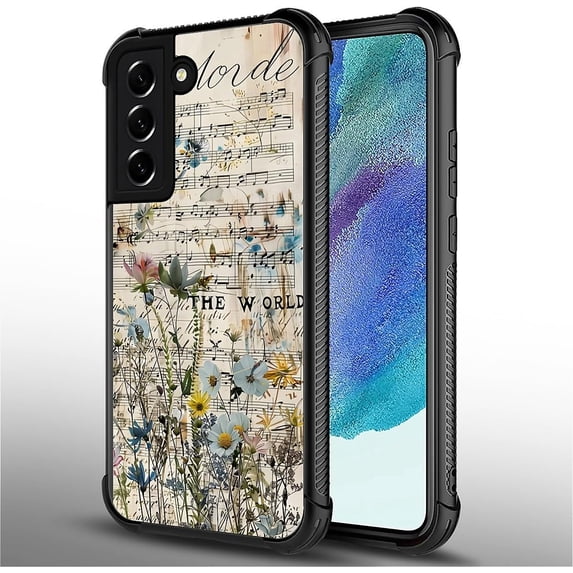 Compatible with Samsung Galaxy S22 Case,Musical Symbol Flower Pattern ...