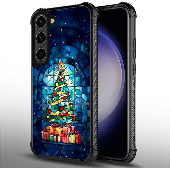 Compatible with Samsung Galaxy S23 Plus Case,Christmas Tree Glass ...
