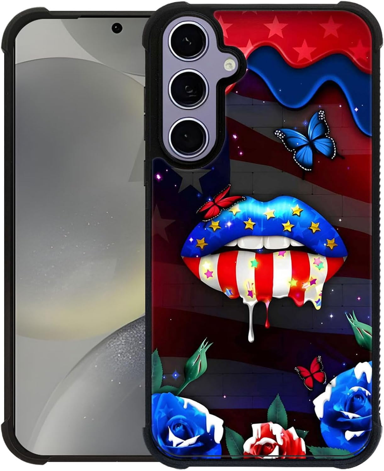 Compatible with Samsung Galaxy S24 Case,Flag Mouth Soft TPU Bumper ...