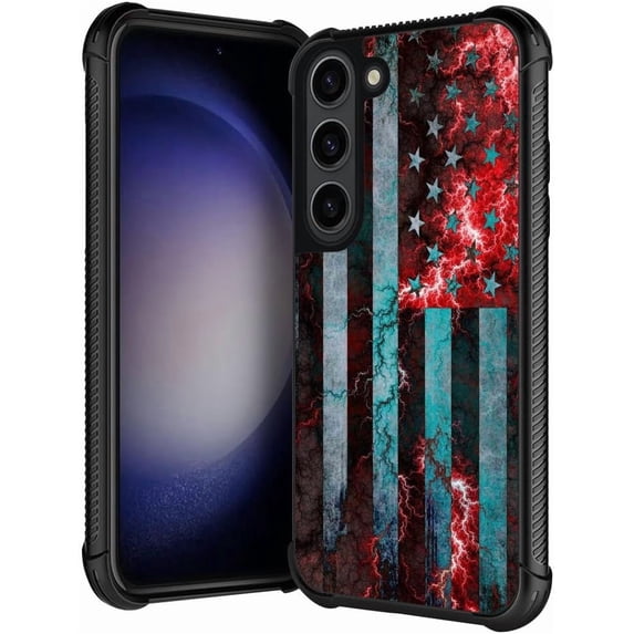 Compatible with Samsung Galaxy S25 Plus S24 Plus Case,USA Flag Case for ...