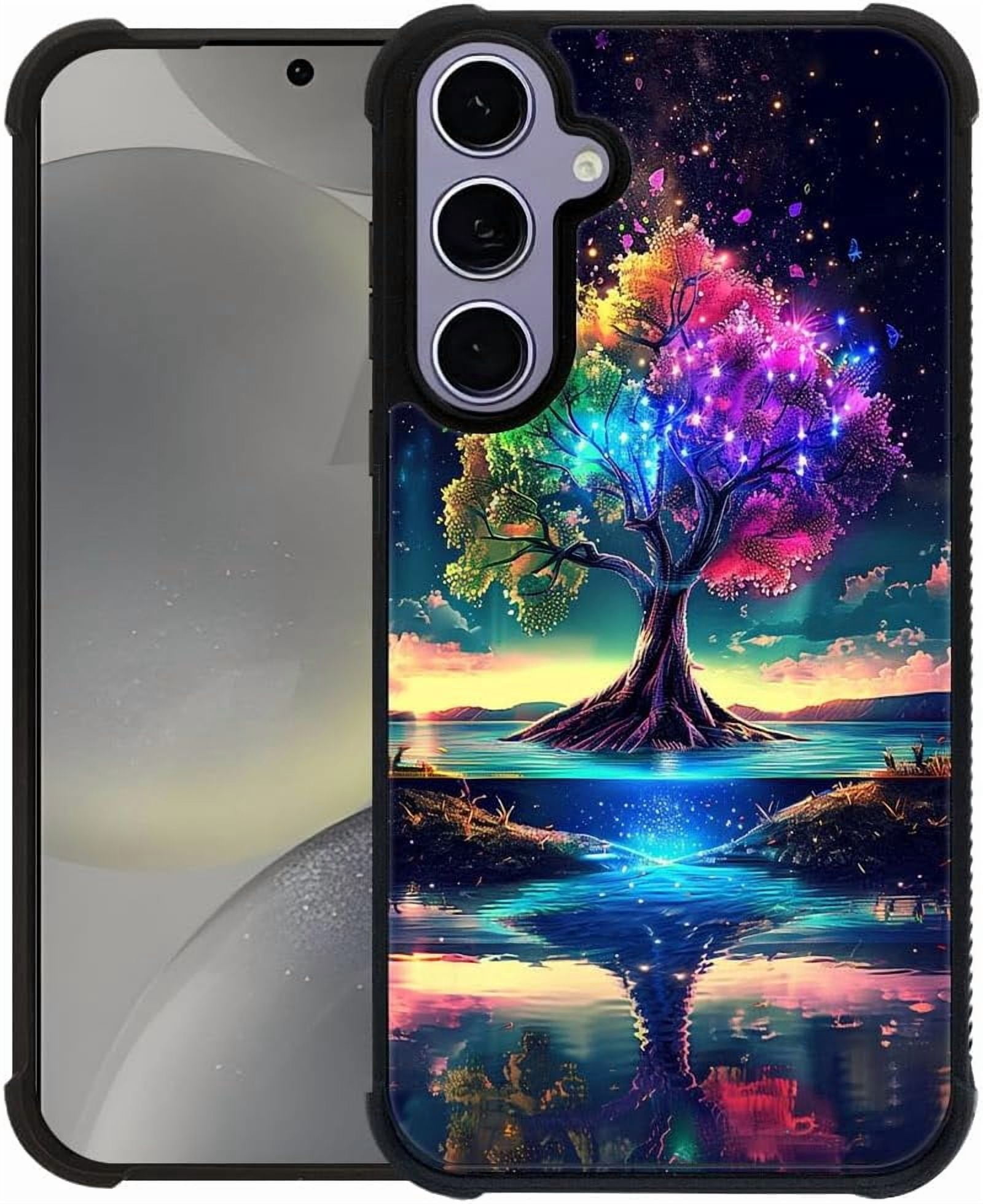 Compatible with Samsung Galaxy S25 S24 Case,Beautiful Rainbow Tree of ...