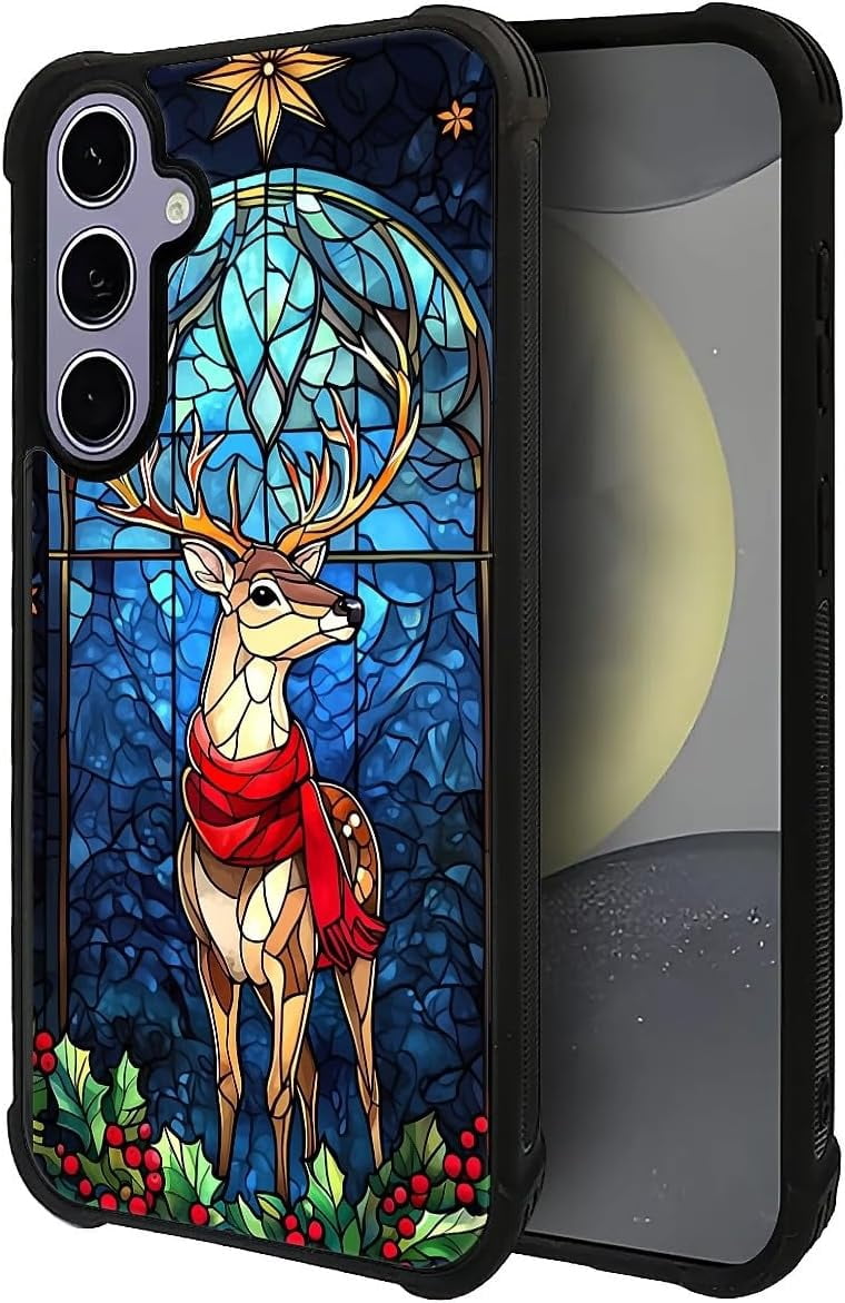Compatible with Samsung Galaxy S25 S24 Case,Christmas Reindeer Star ...
