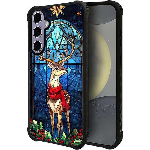 Compatible with Samsung Galaxy S25 S24 Case,Christmas Reindeer Star ...