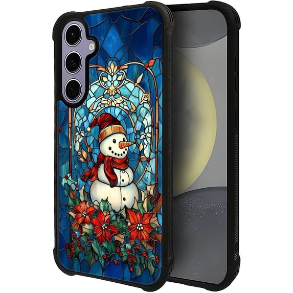 Compatible with Samsung Galaxy S25 S24 Case,Christmas Snowman Glass ...