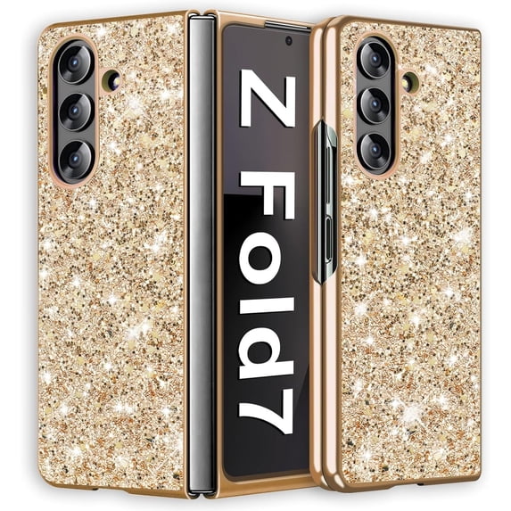 Compatible with Samsung ZFold7 glitter sequin phone case, electroplated ...
