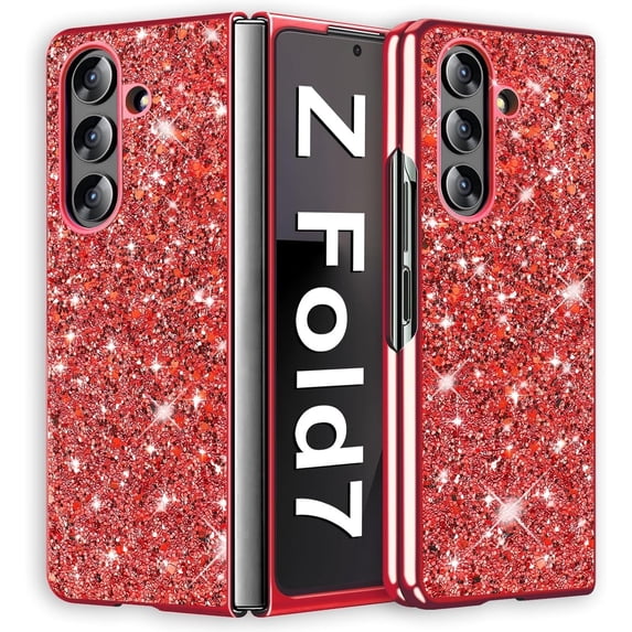Compatible with Samsung ZFold7 glitter sequin phone case, electroplated ...