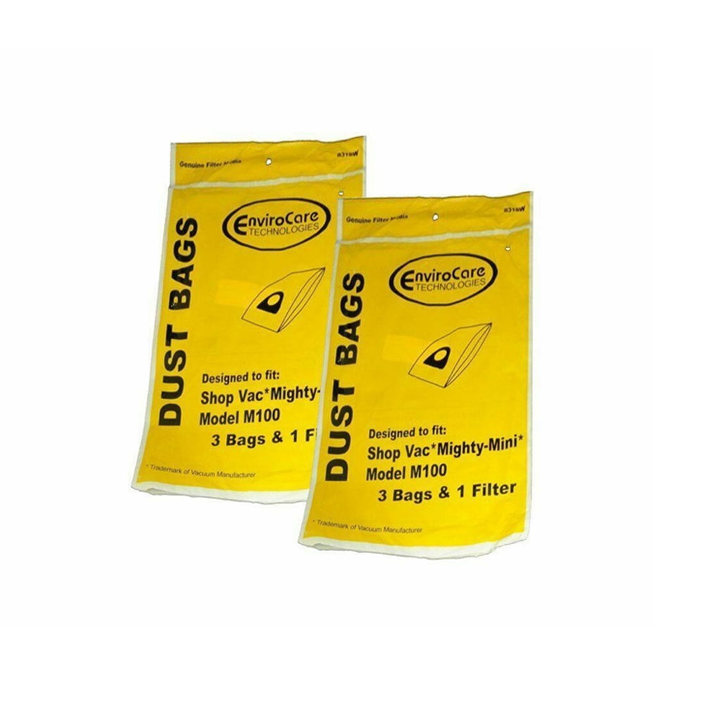Compatible with Shop Vac Wet Dry Vac Mighty Mini Vacuum Cleaner 6 Bags ...