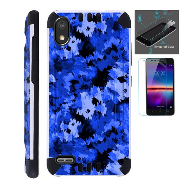 Compatible with TCL A2 + Screen Protector Brushed Metal Texture Hybrid ...