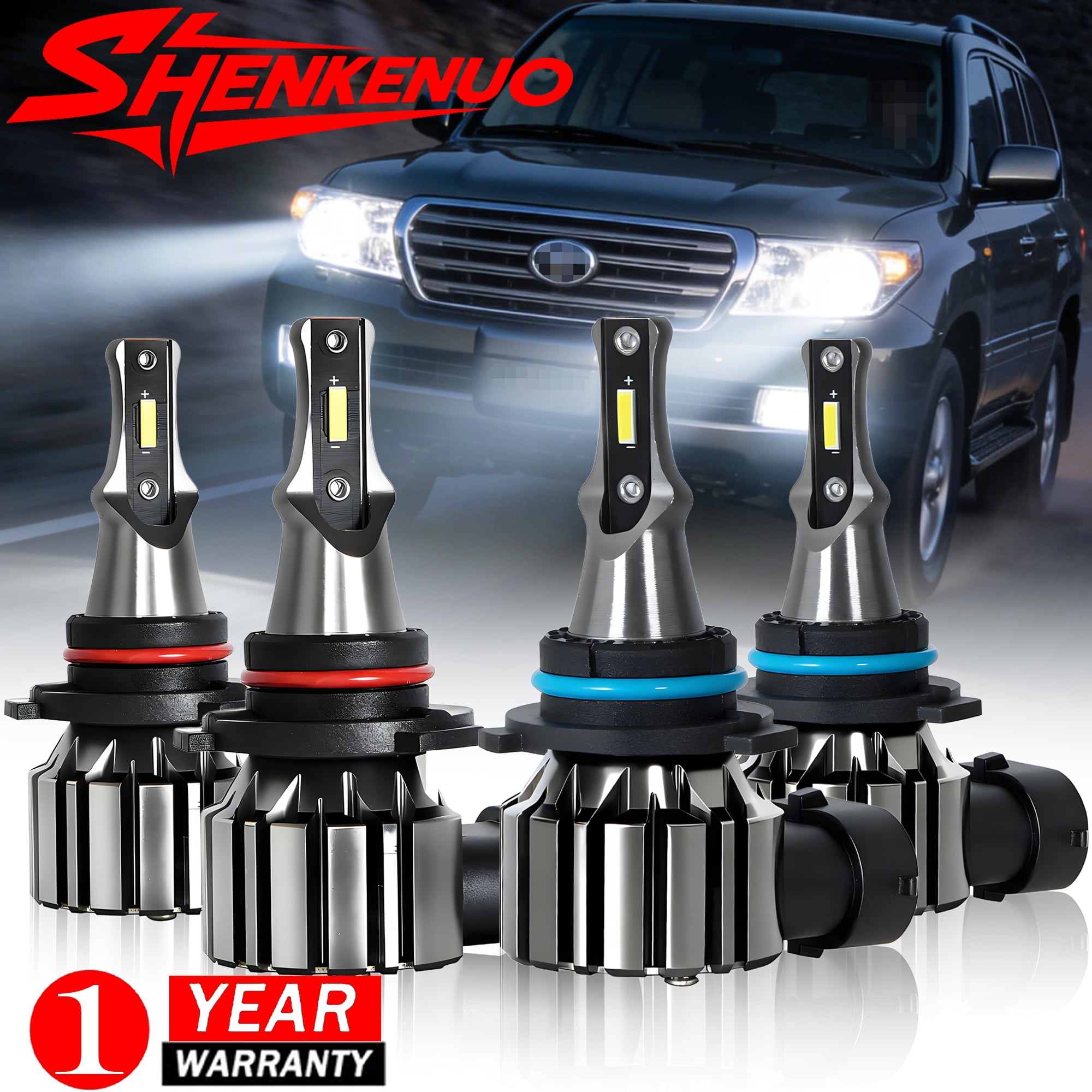 Compatible with Toyota Land Cruiser 2000-2007 LED Headlight Bulbs High ...