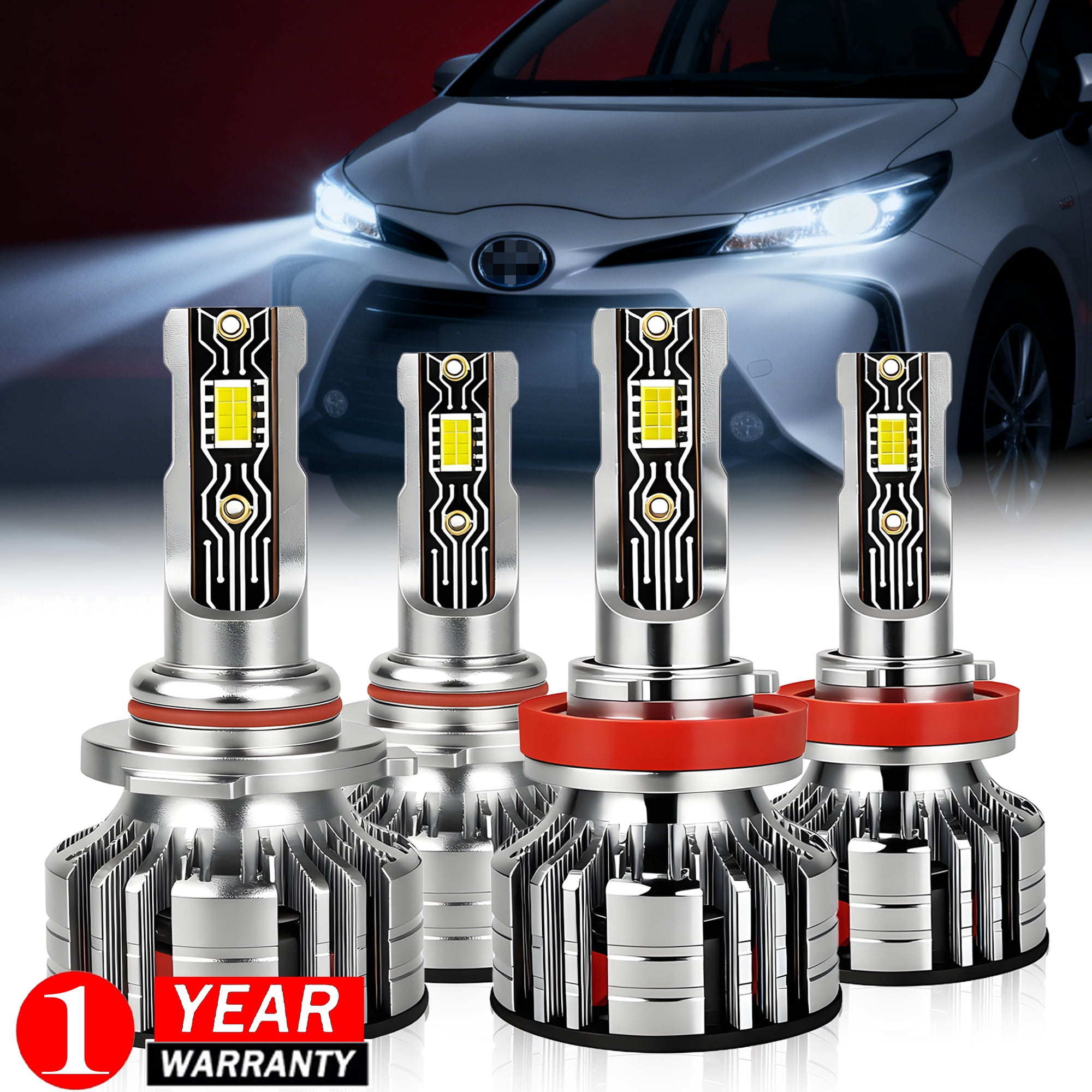 Compatible with Toyota Prius V 2012-2018 LED Headlight 9005+H11 Combo ...