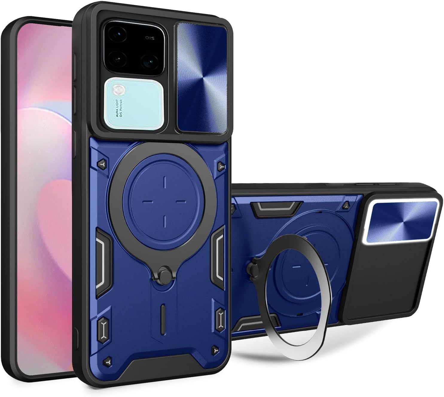 Compatible with Vivo V30 Pro 5G Case,with Slide Camera Lens Cover ...