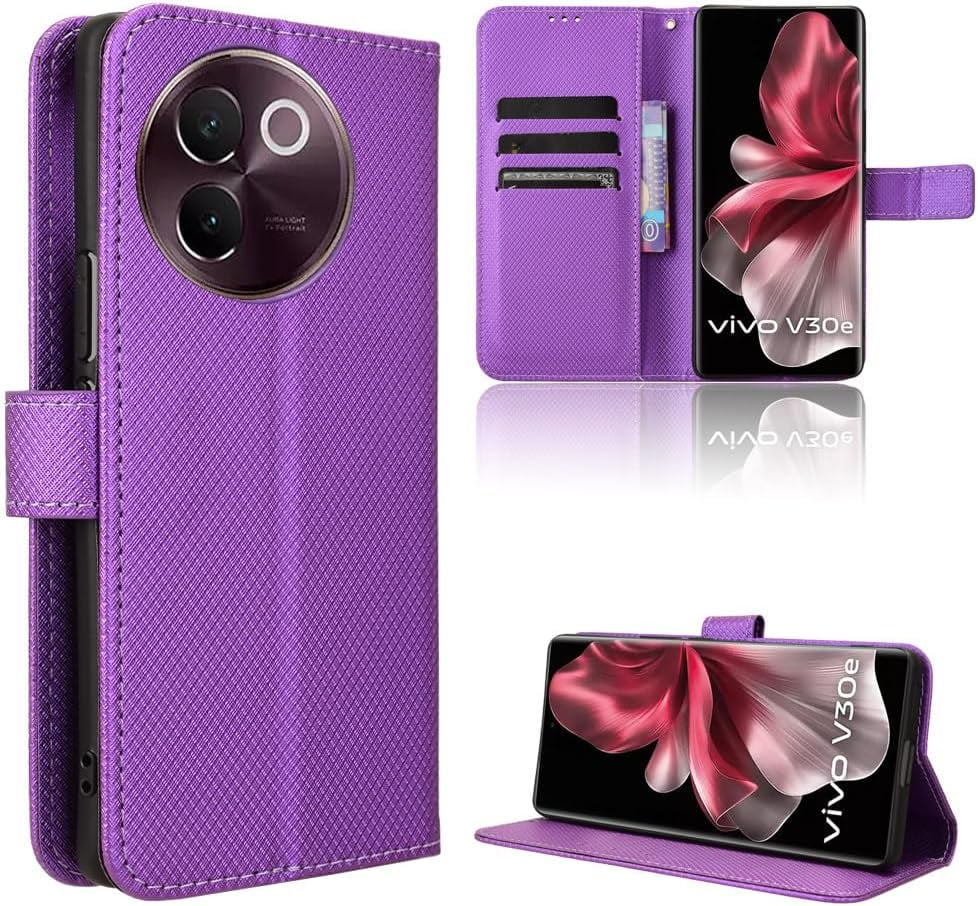 Compatible with Vivo V30e 5G Leather Case Cover,PU Leather flip Cover ...