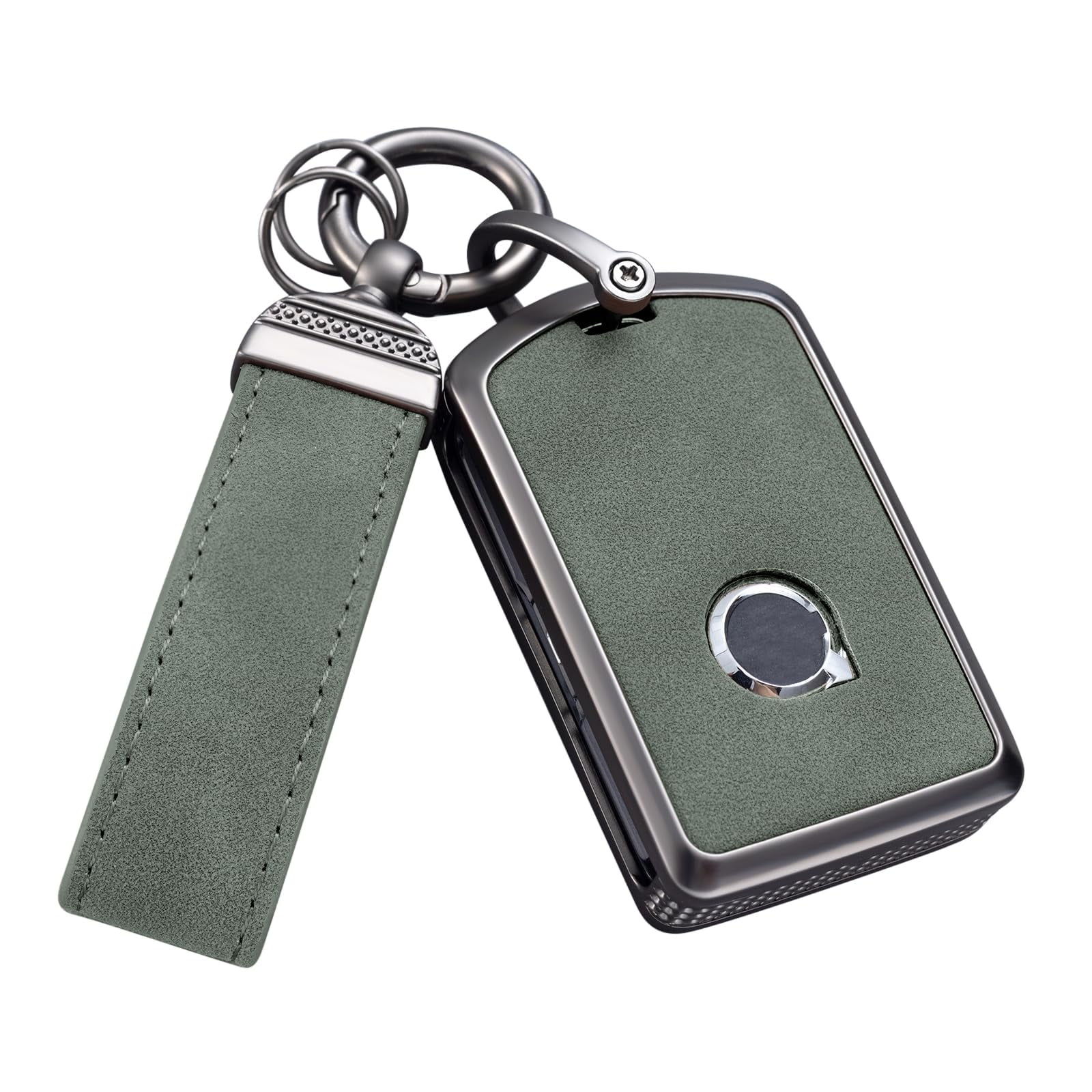 Compatible with Volvo Key Fob Cover with Keychain Leather Key Case ...