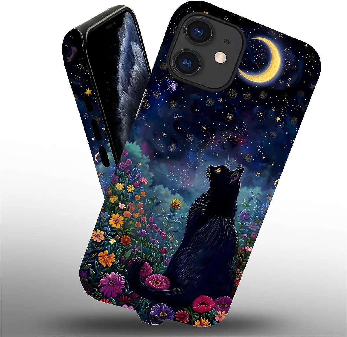 Compatible with iPhone 11 Case,Cat Look Sky Pattern 2 in 1 Double ...