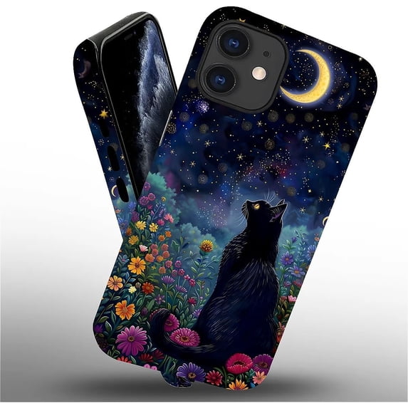 Compatible with iPhone 11 Case,Cat Look Sky Pattern 2 in 1 Double ...