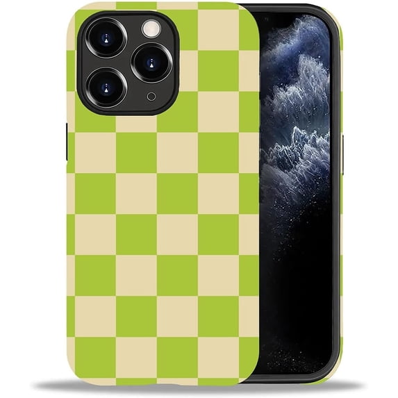 Compatible with iPhone 11 Pro Case, Checkerboard-Matcha Green 2 in 1 ...