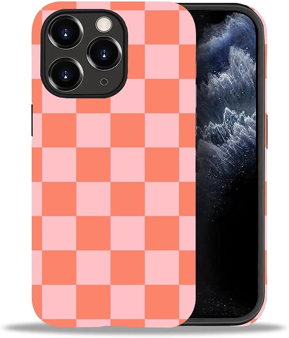 Compatible with iPhone 11 Pro Max Case, Watermelon Red Checkerboard 2 ...