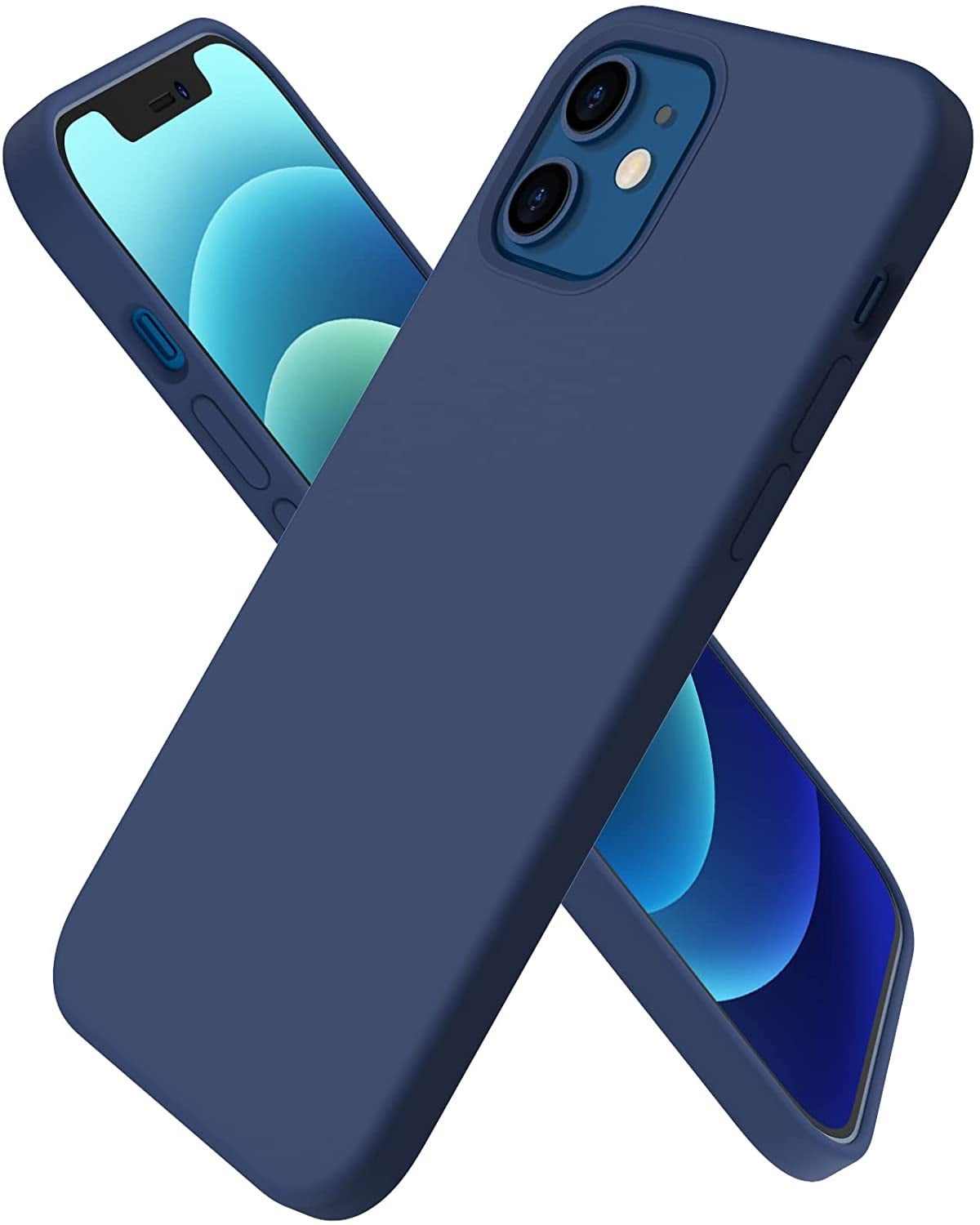 Compatible with iPhone 12 Mini Case, Slim Liquid Silicone 3 Layers Full ...