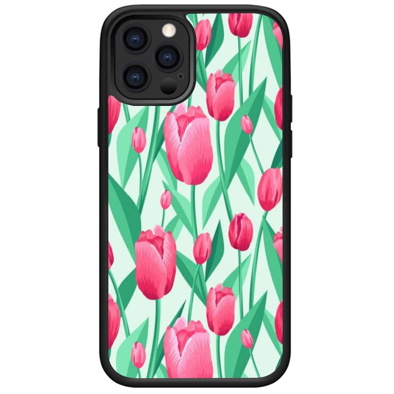 Compatible with iPhone 12 / iPhone 12 Pro case Soft TPU Glossy Flower ...