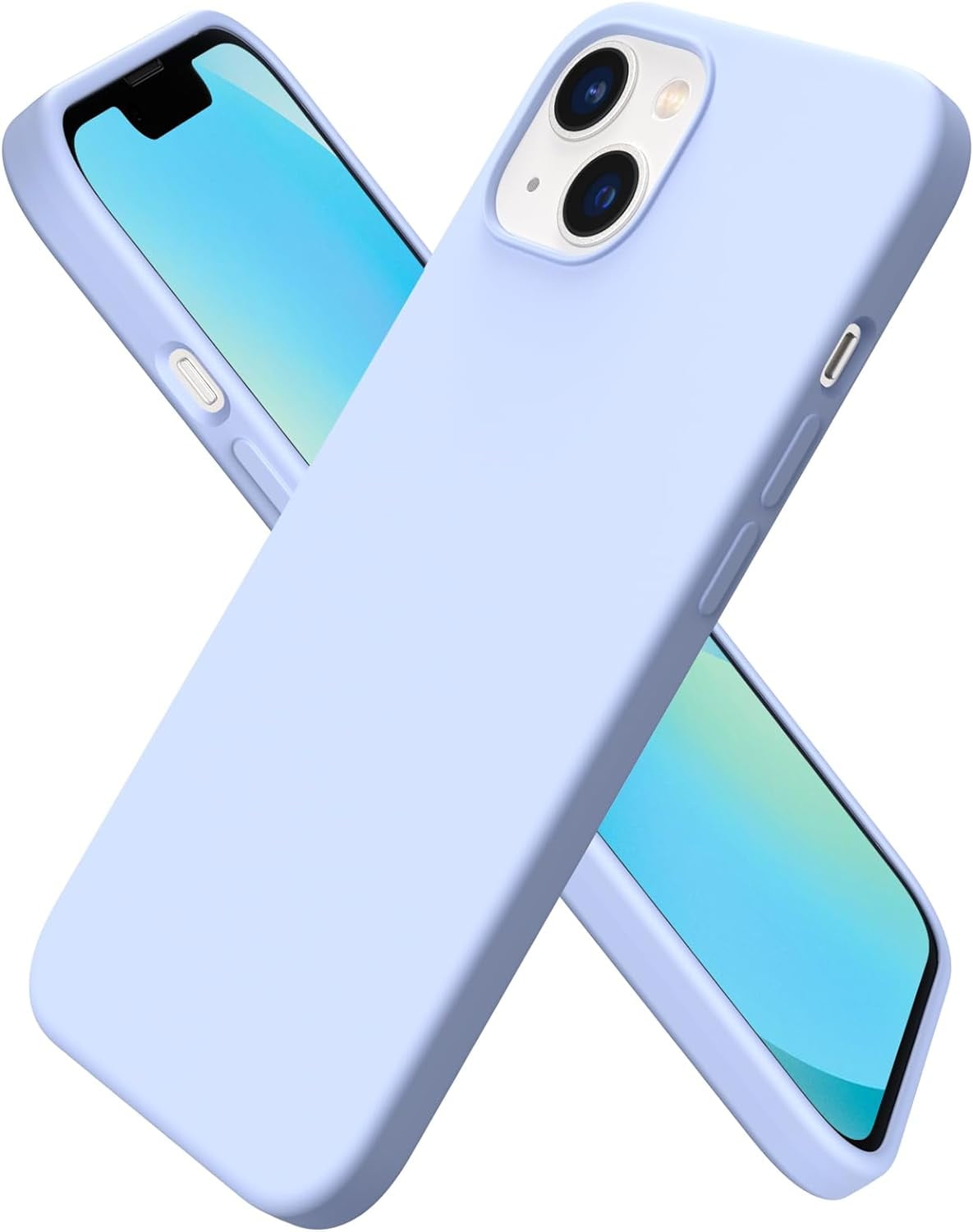 Compatible with iPhone 13 Case 6.1, Slim Liquid Silicone 3 Layers Full Covered Soft Gel Rubber ...