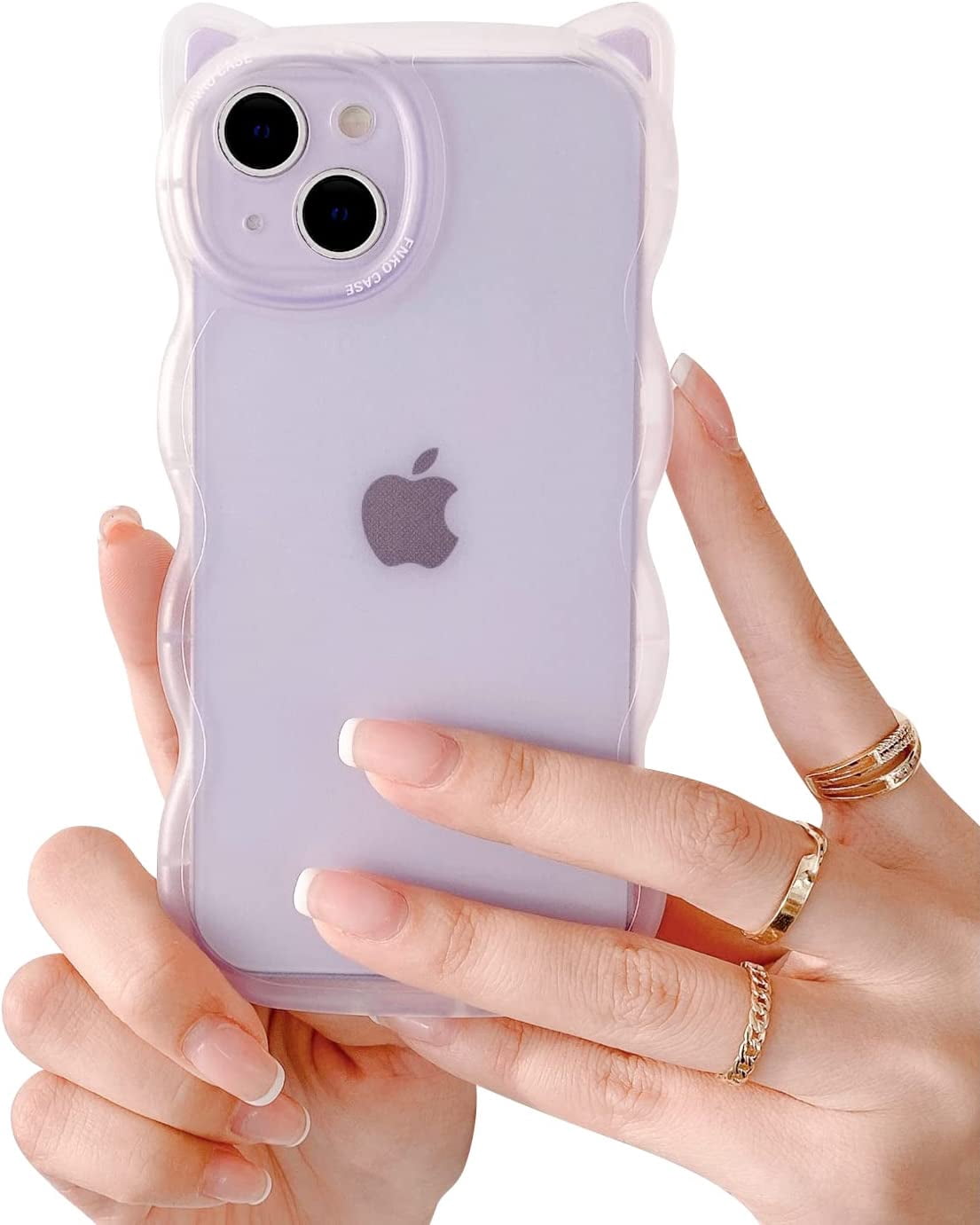 Compatible with iPhone 13 Case, with Clear Cute 3D Cartoon Cat Ears ...