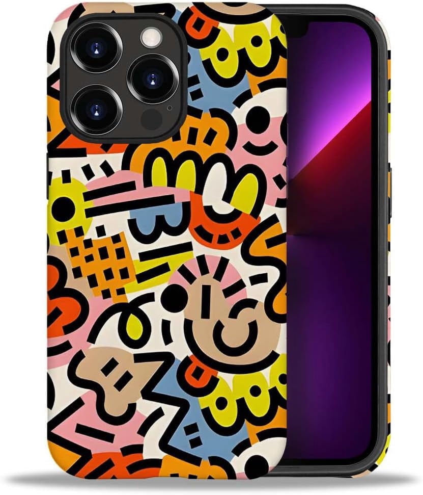 Compatible with iPhone 13 Pro Case, Sun Smile Heavy Duty Shockproof ...