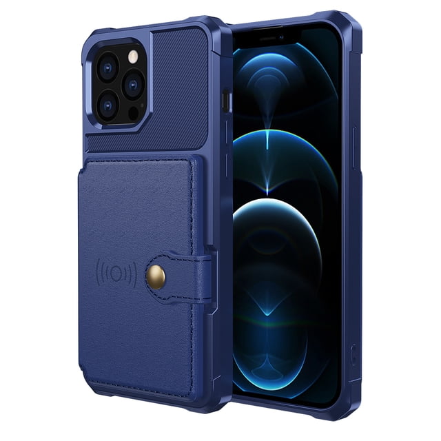 Compatible with iPhone 13 Pro Case Wallet, Leather Magnetic Clasp ...