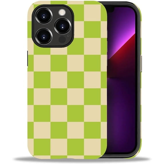 Compatible with iPhone 13 Pro Max Case, Checkerboard-Matcha Green 2 in ...