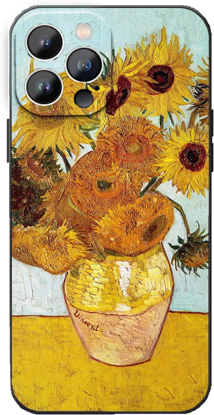Compatible with iPhone 13 Pro,Yellow Sunflower Van Gogh Art Aesthetic ...