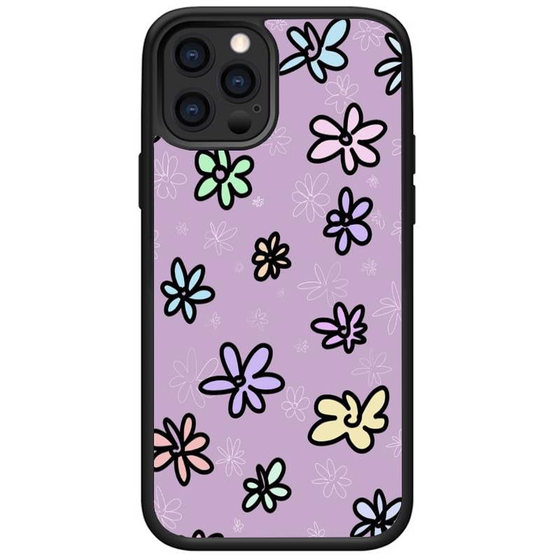 Compatible with iPhone 13 Pro case Soft TPU Glossy Flower Pattern Phone ...