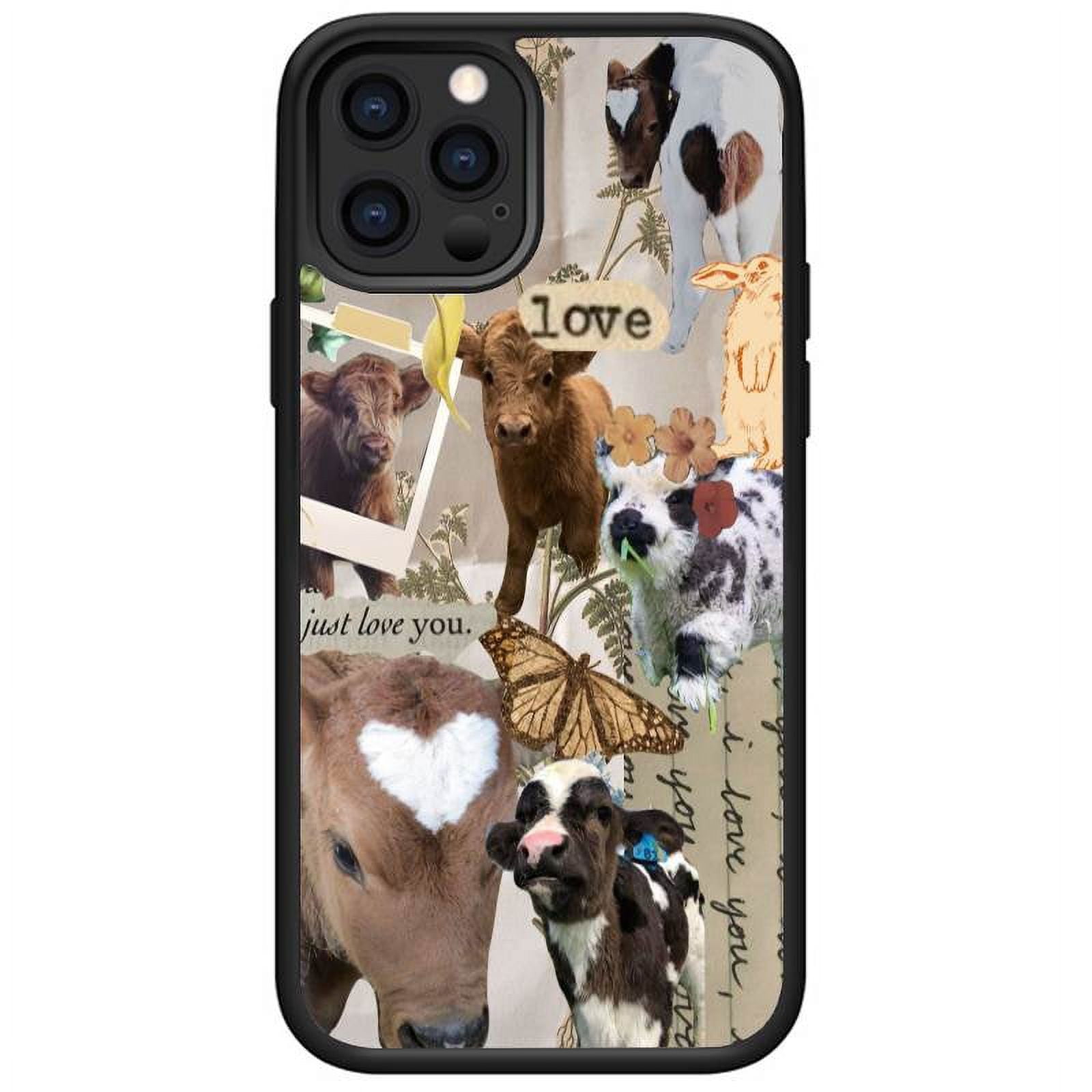 Compatible with iPhone 13 case Cartoon Cute Cow pattern phone case Soft ...