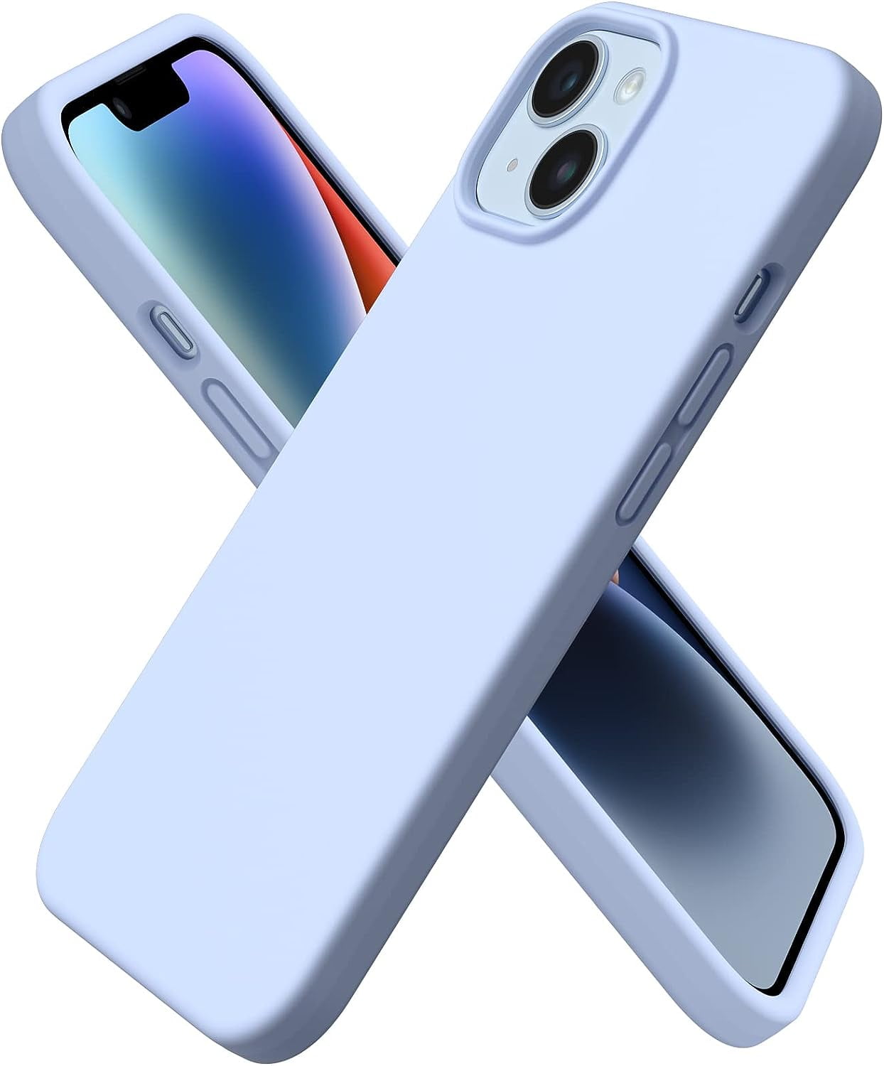 Compatible with iPhone 14 Case 6.1, Slim Liquid Silicone 3 Layers Full ...