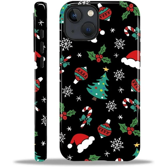 Compatible with iPhone 14 Plus Case,L2 Black Christmas Tree Hat Dual ...