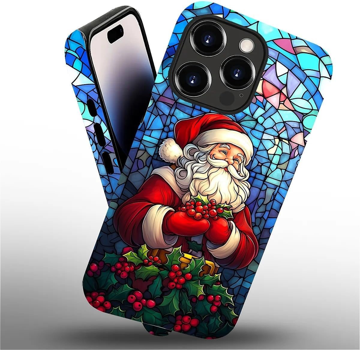 Compatible with iPhone 14 Pro Max Case, Christmas Santa Claus Glass ...